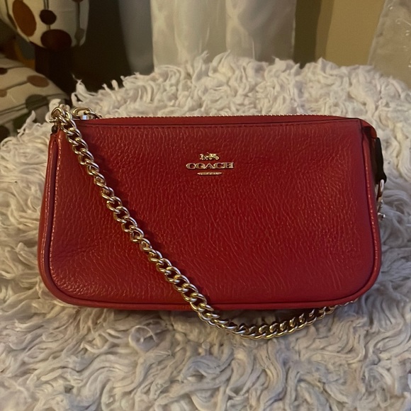 Coach | Bags | Coach Red Mini Bag With Gold Chain | Poshmark